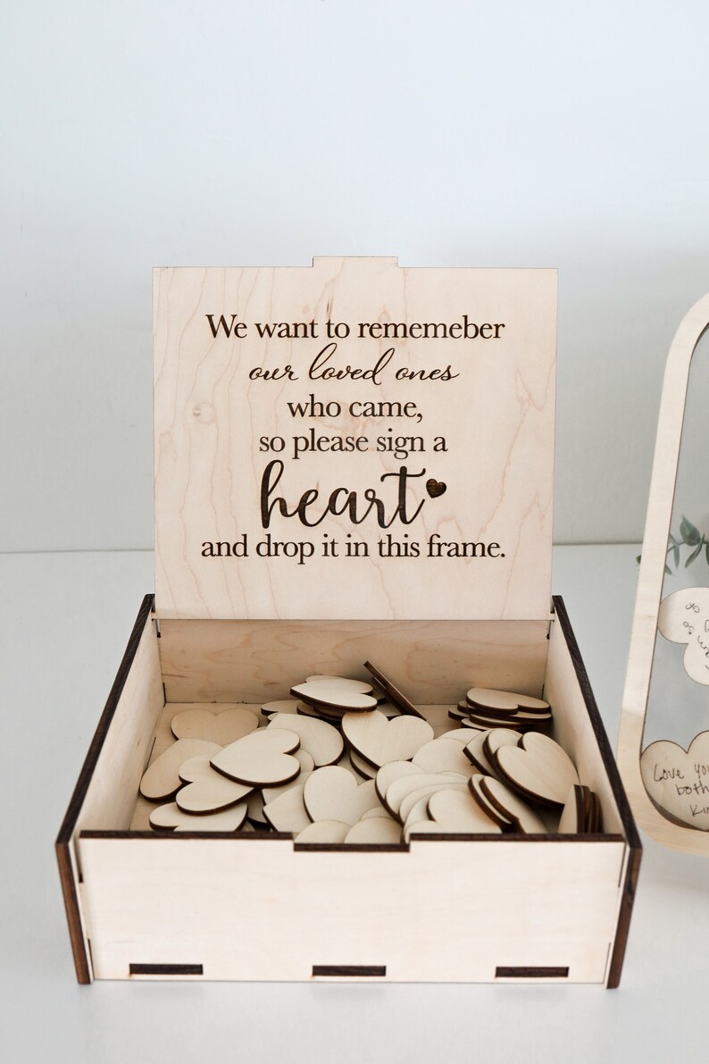 Customizable Wedding Guest Signature Frame With Hearts and - Etsy