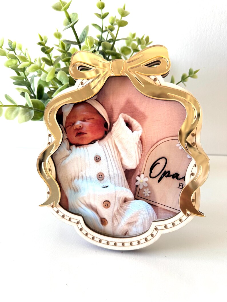 Cute Coquette Bow Vintage Style Photo Frames & Easel Laser Cut Digital ...