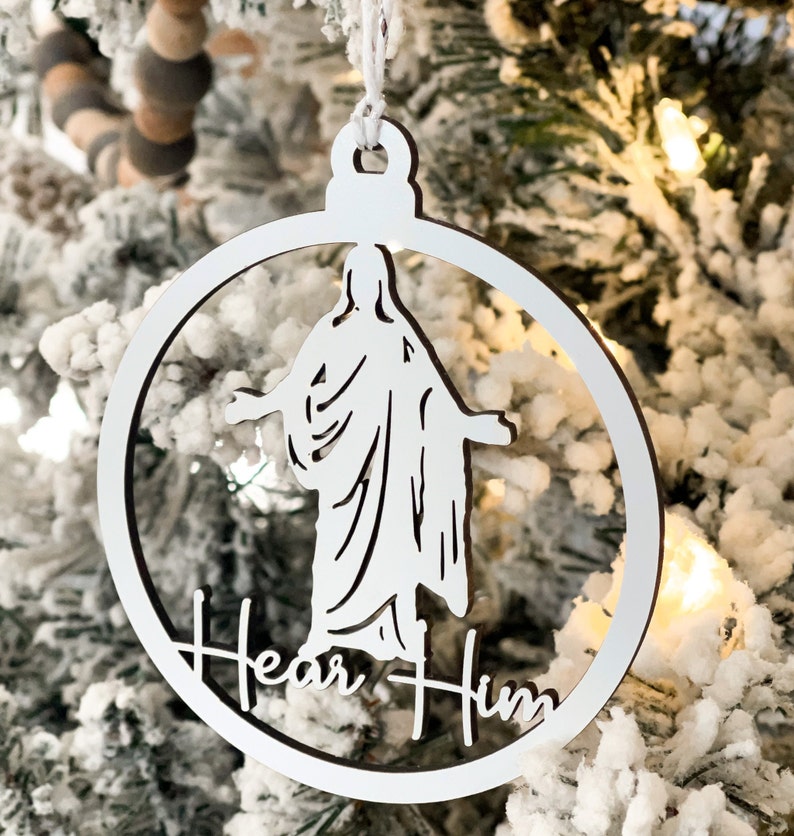 Hear Him Christ Christmas Ornament Laser Cut Digital File | Jesus ...