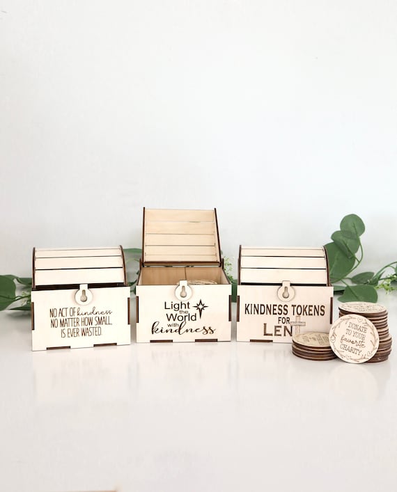 Kindness Tokens With Treasure Box Laser Cut File Kindness - Etsy