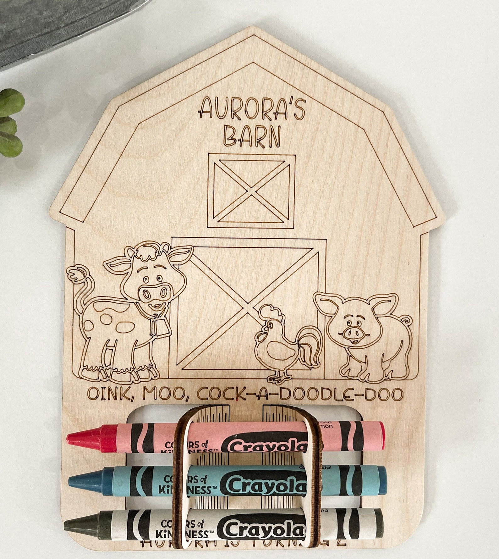 Cute Barn & Farm Animal Crayon Holder Coloring Card Laser Cut File ...