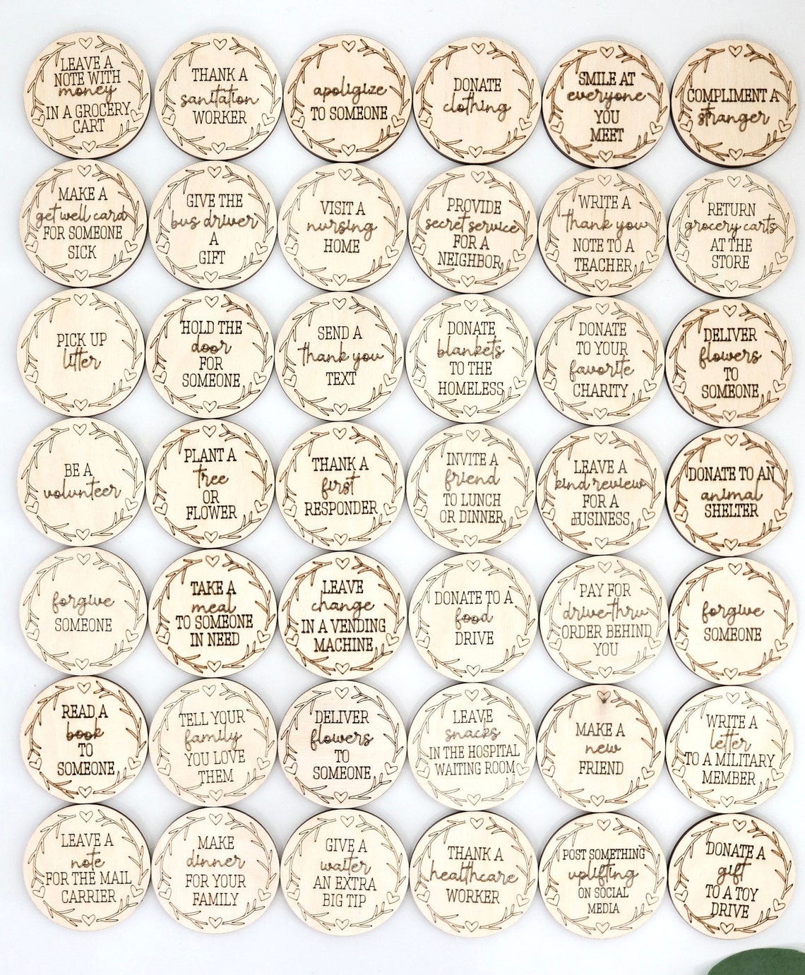 Kindness Tokens With Treasure Box Laser Cut File Kindness - Etsy