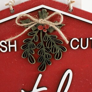 Mistletoe Sign With Vintage Post Stand Laser Cut File | Fresh Mistletoe ...