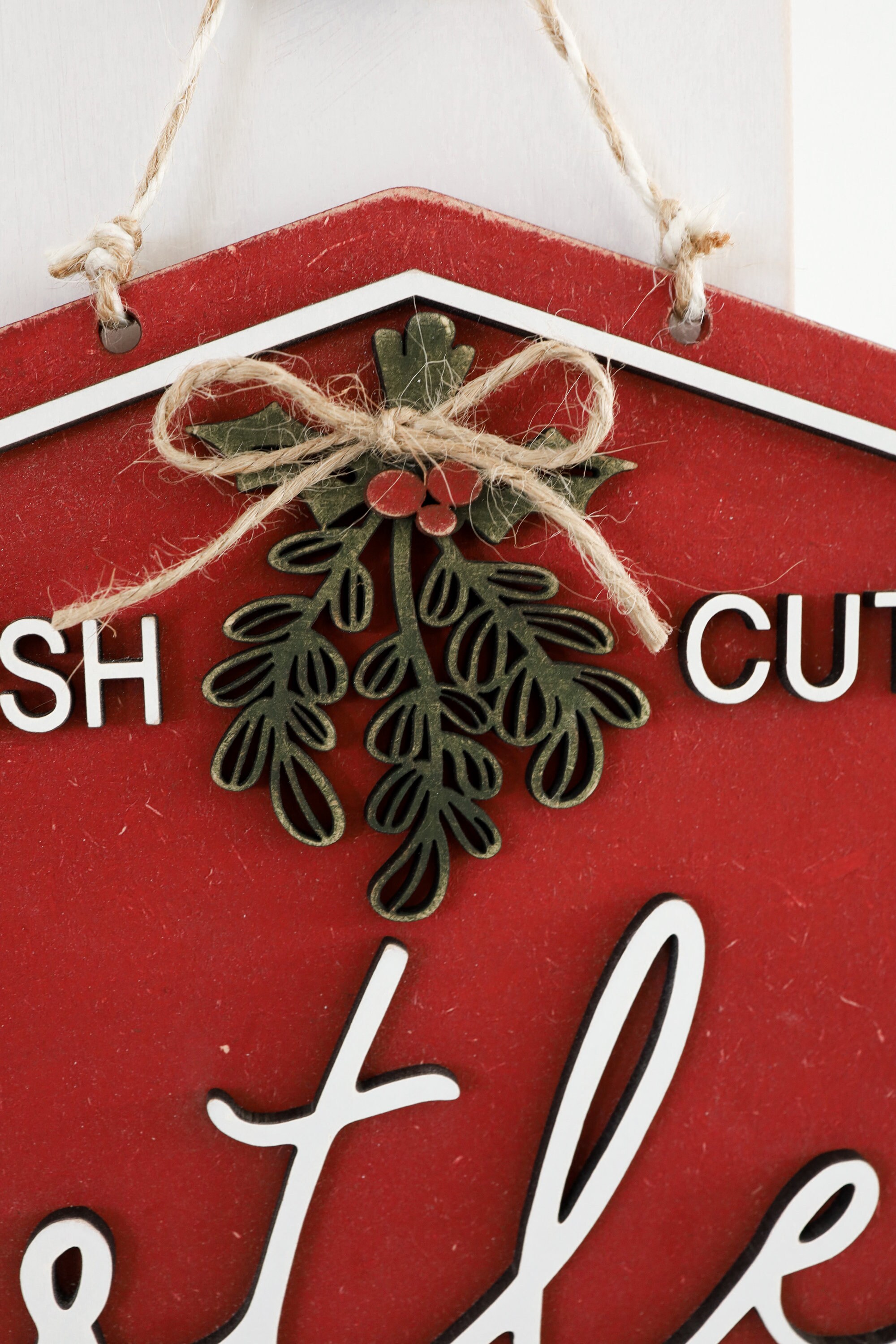 Mistletoe Sign With Vintage Post Stand Laser Cut File | Fresh Mistletoe ...
