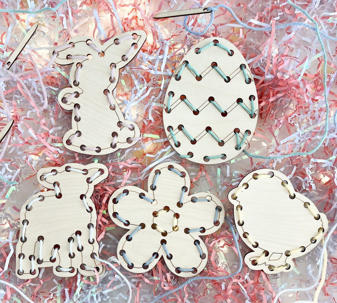 Cute Spring Easter Lacing Toys With Lacing Tools Laser Cut Digital File ...