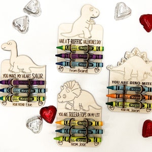 Cute Dinosaur Crayon Holder Valentine Card Laser Cut File | Custom ...
