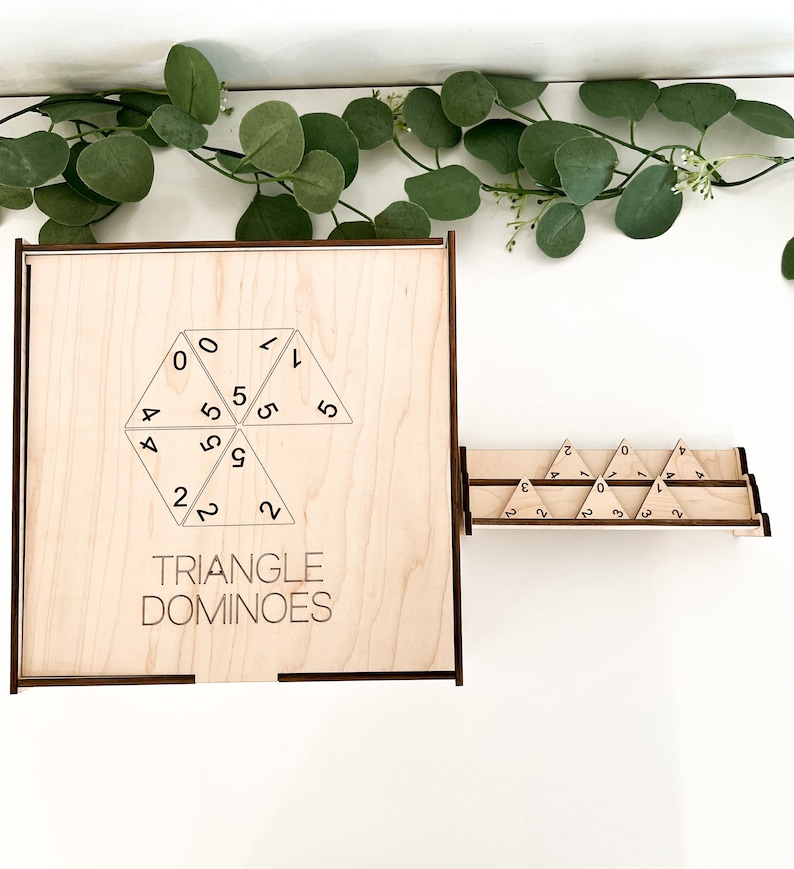 8 Player Triangle Dominos Game With Storage Box Laser Cut Digital File ...