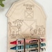 Cute Barn & Farm Animal Crayon Holder Coloring Card Laser Cut File ...