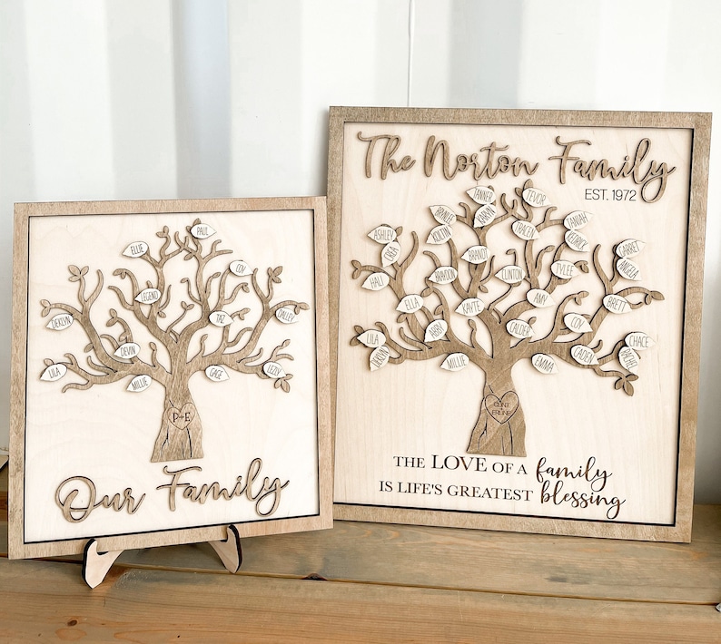 Customizable Family Tree Laser Cut Digital File | Easel File Included ...