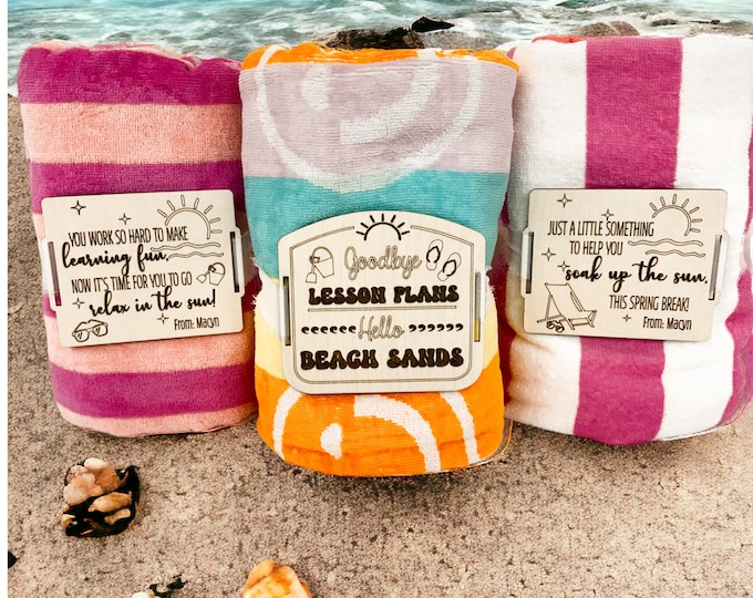 Cute Teacher Gift Beach Towel Wood Tag Laser Cut Digital File | Teacher ...