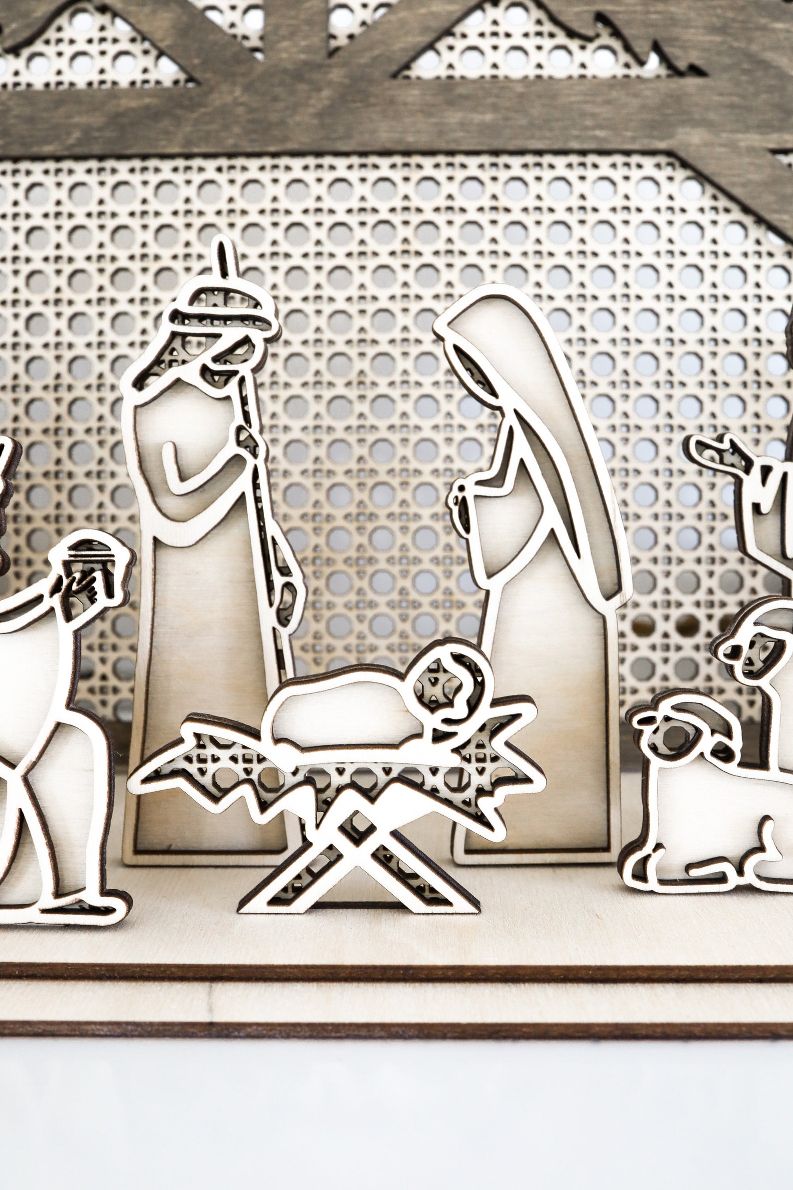 Nativity Laser Cut File Freestanding Rattan Nativity - Etsy Canada