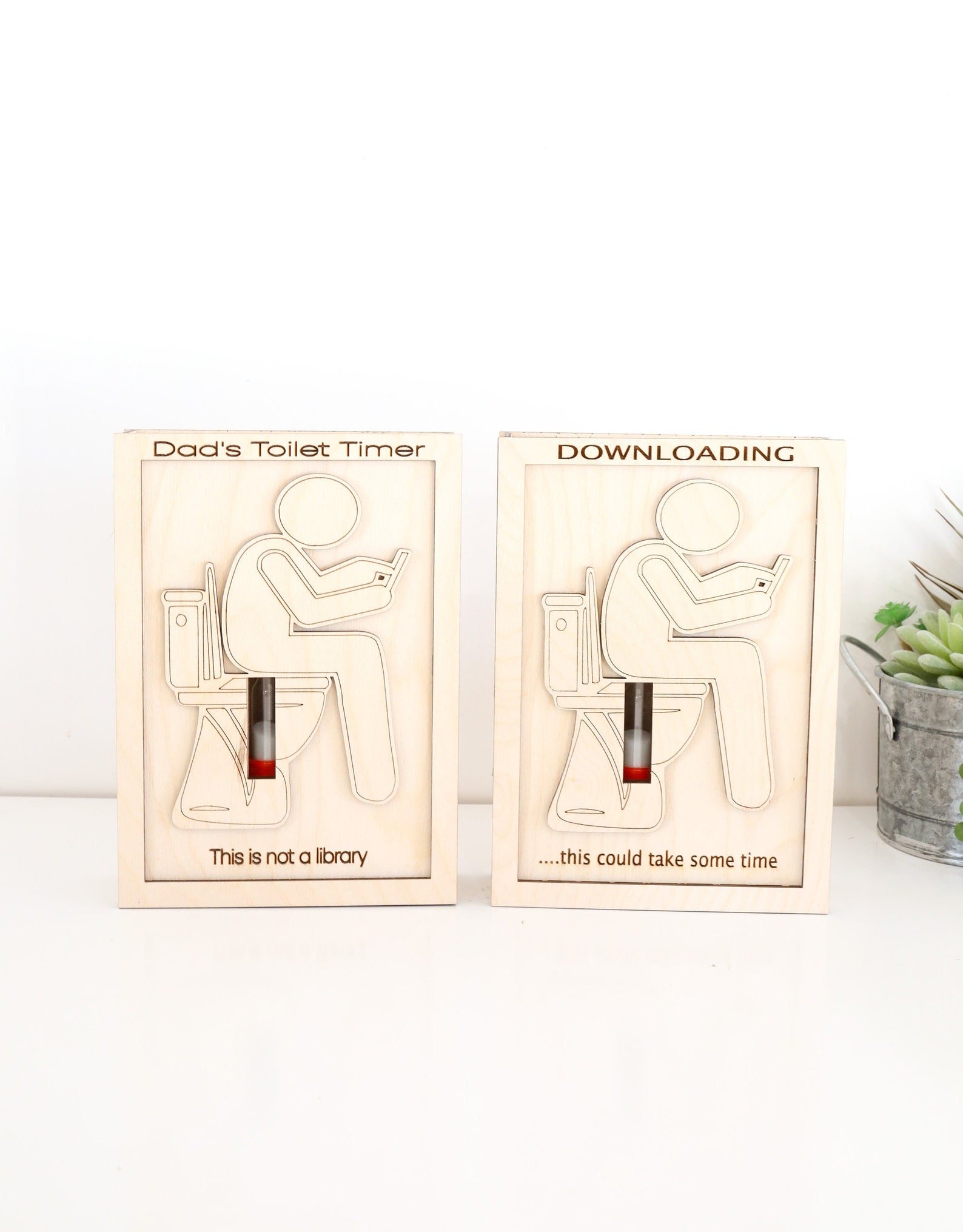 Laser Cut File | Toilet Timer | Bathroom Timer | Gag Gift | Father's ...