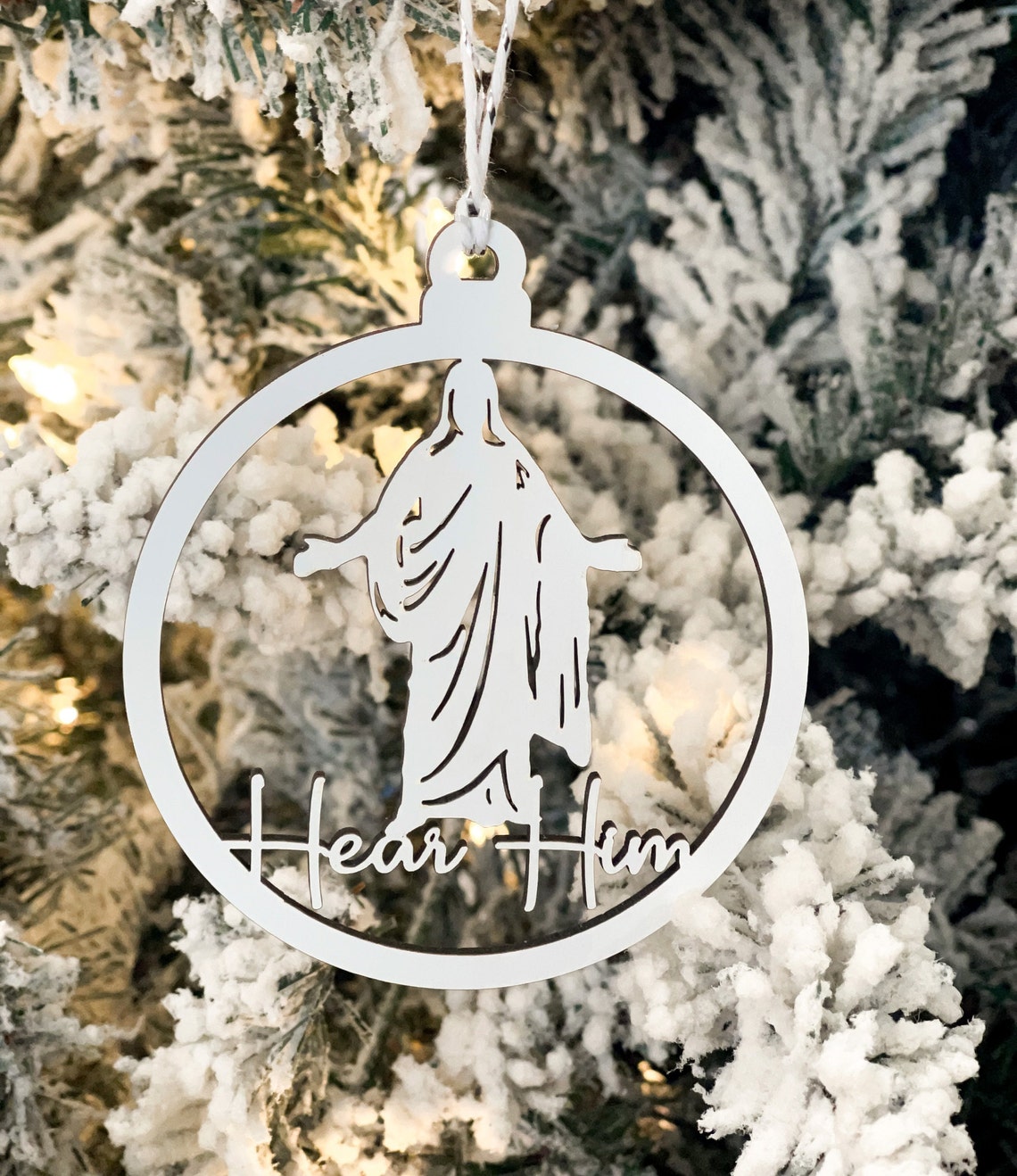 Hear Him Christ Christmas Ornament Laser Cut Digital File | Jesus ...