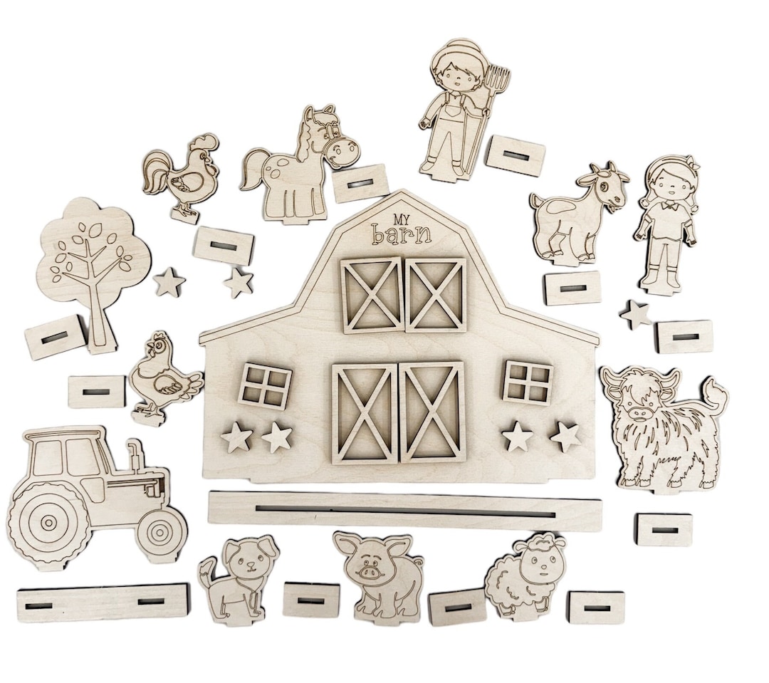 Build Your Own Farm Laser Cut Digital File | Barnyard | Cute Farm ...