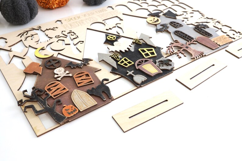 Spook Your Own Haunted House Laser Cut File | Interchangeable Haunted ...
