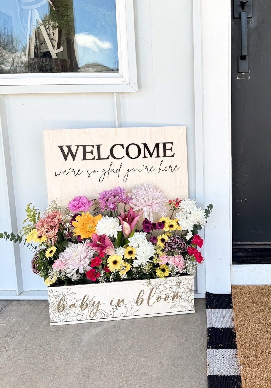 Cute Interchangeable Welcome Flower Box Laser Cut Digital File ...
