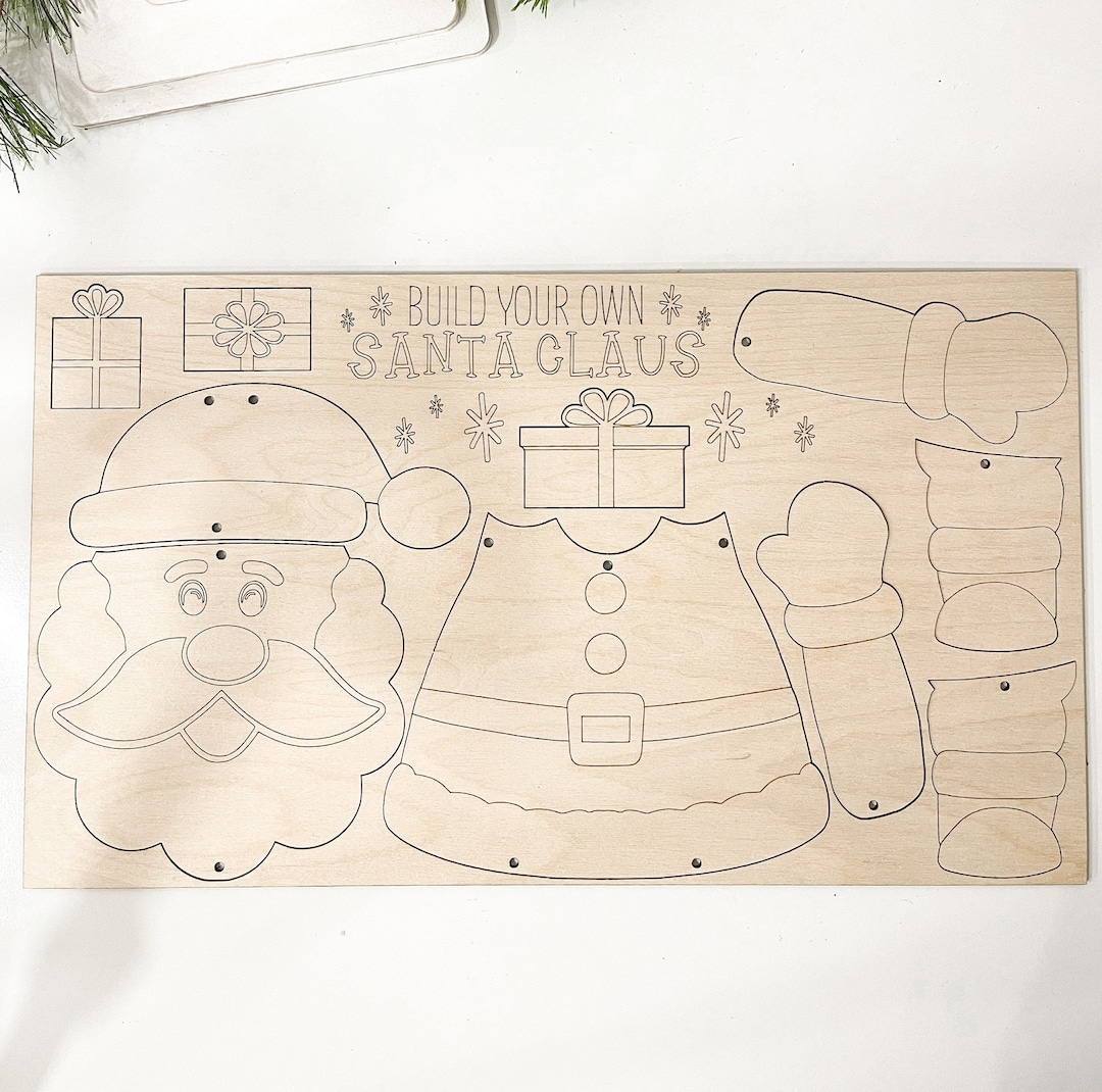 Build Your Own Santa Claus Laser Cut Digital File | Cute Santa Claus ...