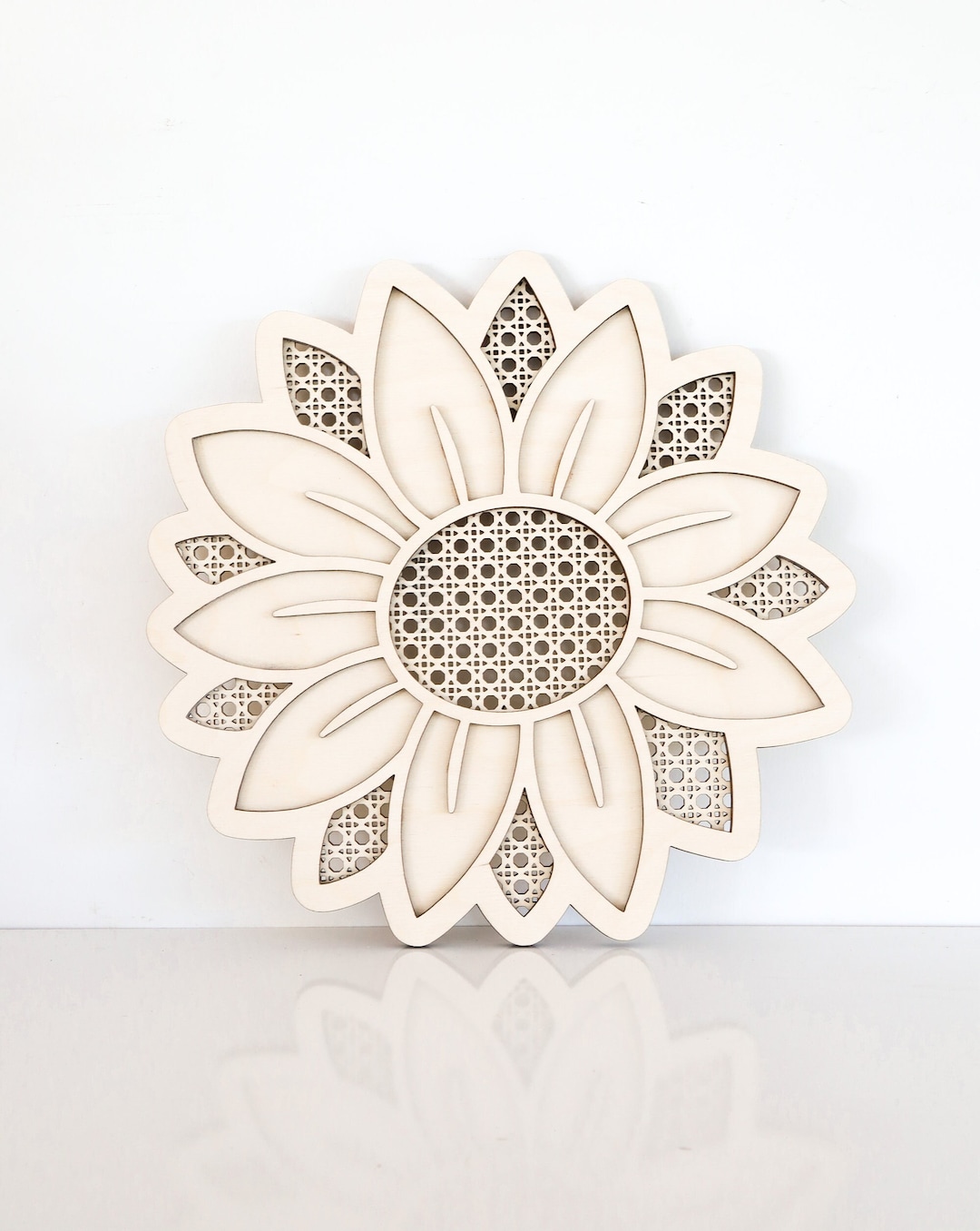 Laser Cut Digital File | Rattan Sunflower SVG | Boho Sunflower | Rattan ...