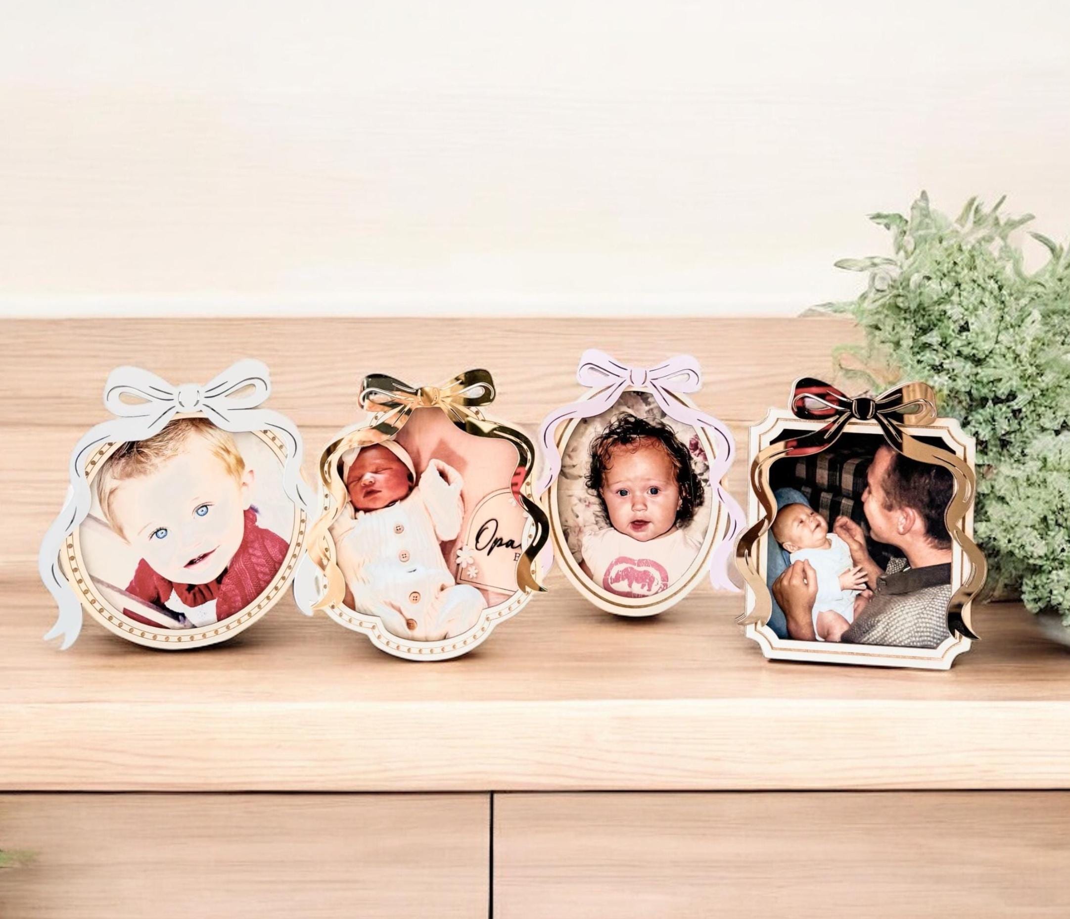 Cute Coquette Bow Vintage Style Photo Frames & Easel Laser Cut Digital ...