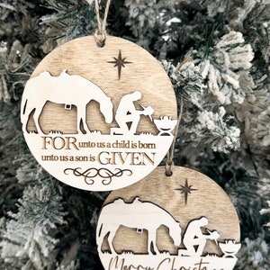 Cowboy Kneeling Nativity Christmas Ornament Laser Cut File | Jesus ...