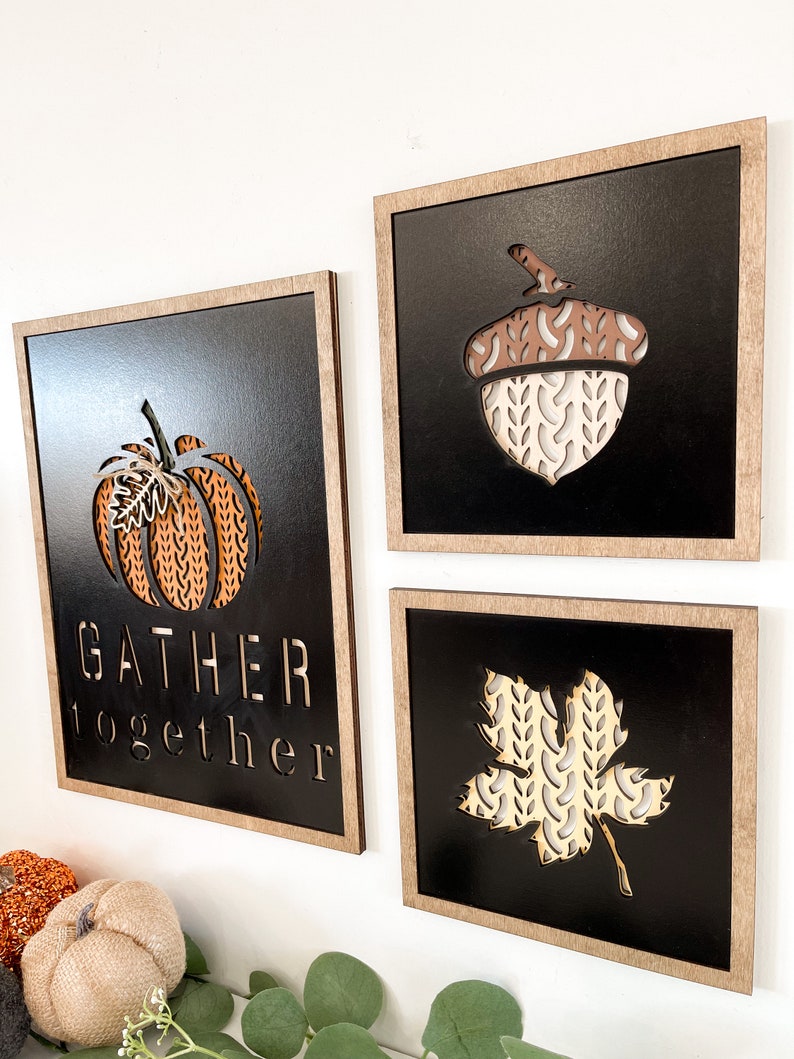 Gather Together Fall Sweater Pattern Pumpkin, Acorn, Leaf Laser Cut ...