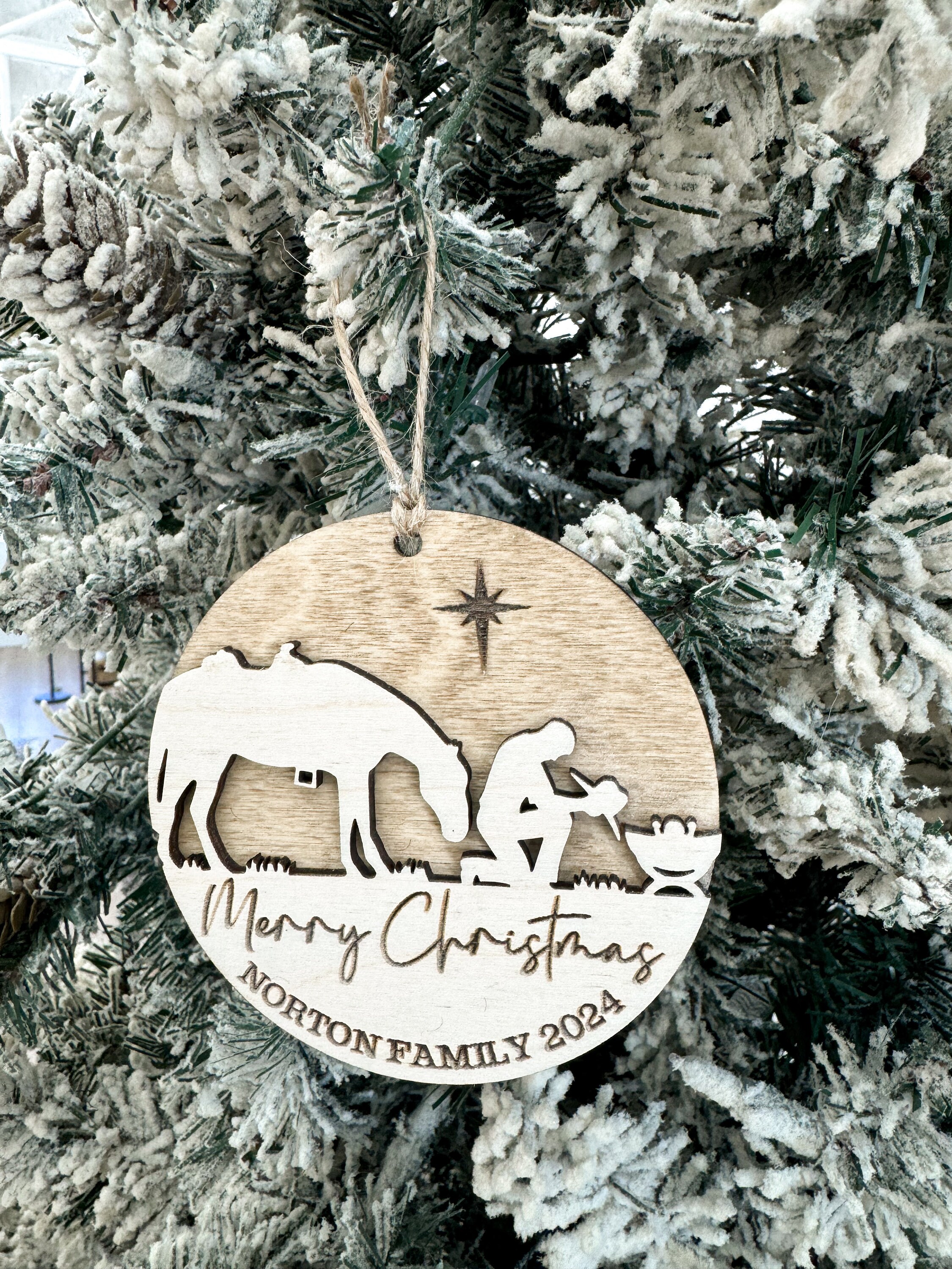 Cowboy Kneeling Nativity Christmas Ornament Laser Cut File | Jesus ...