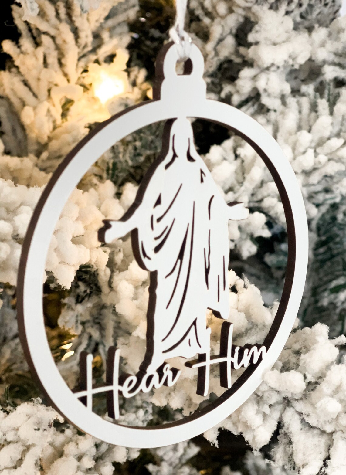 Hear Him Christ Christmas Ornament Laser Cut Digital File | Jesus ...