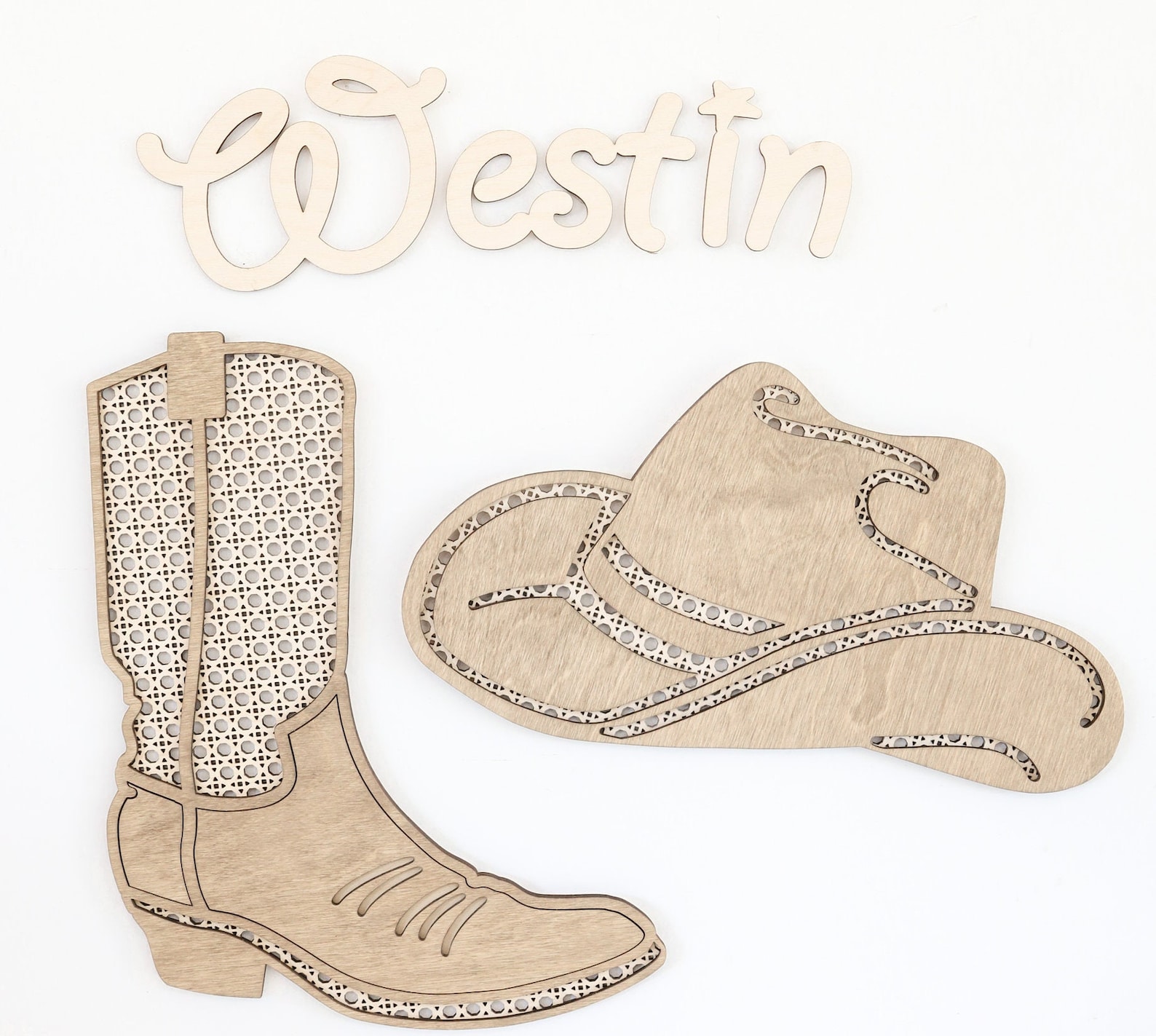 Rattan Cowboy Hat and Boot Laser Cut File | Cute Cowboy Nursery Decor ...
