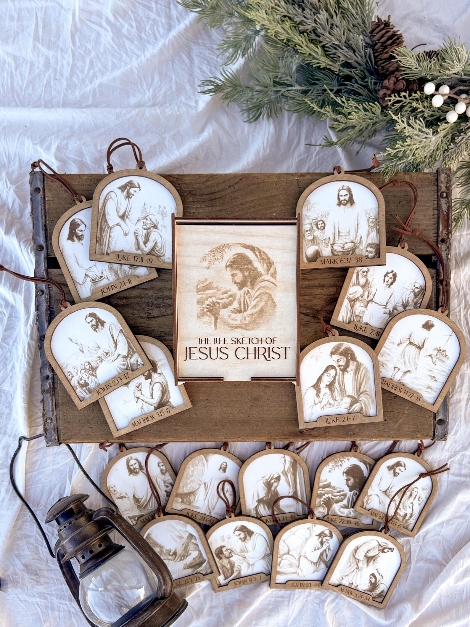 The Life Sketch of Jesus Christ Laser Cut Ornament Digital Files | 17 ...