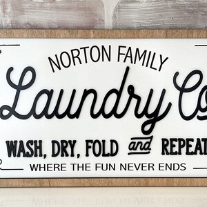Cute Customizable Laundry Co. Family Name Sign Laser Cut Digital File ...