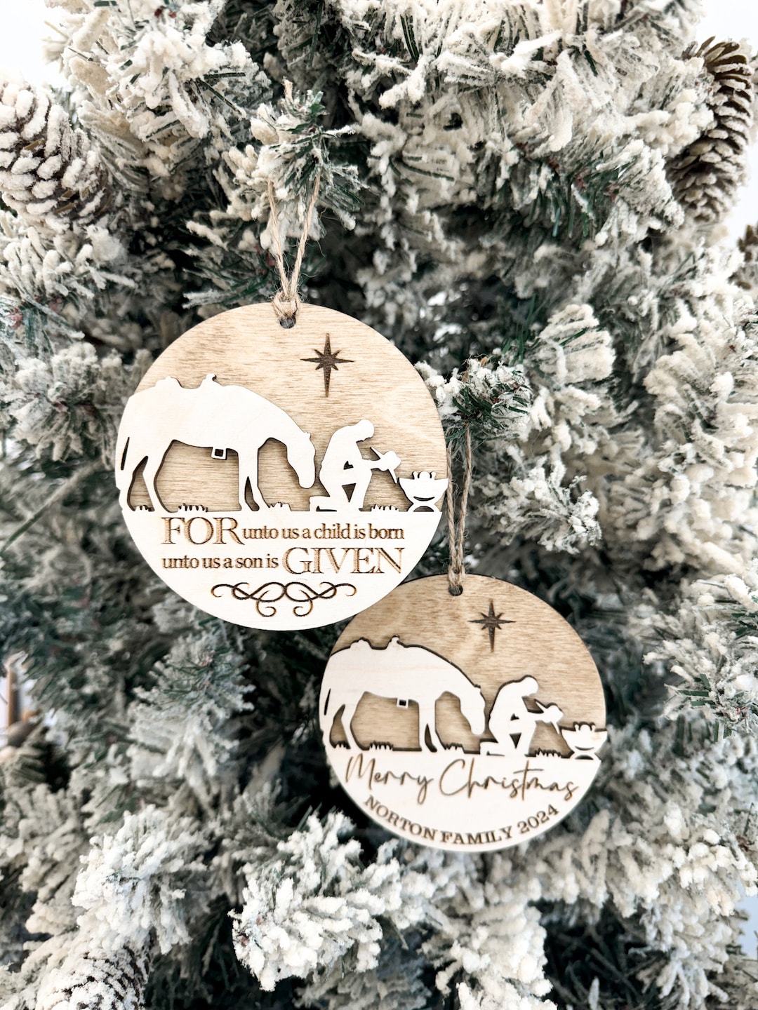 Cowboy Kneeling Nativity Christmas Ornament Laser Cut File | Jesus ...