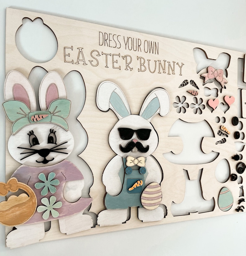 Dress Your Own Easter Bunny Laser Cut Digital File | Color/paint Your ...