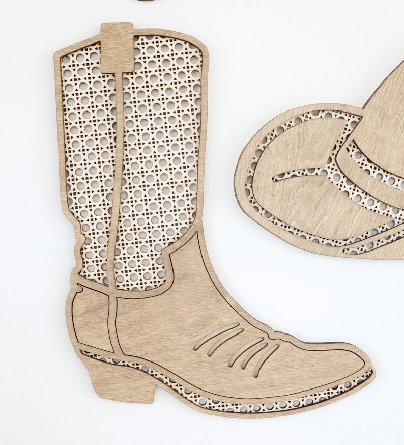 Rattan Cowboy Hat and Boot Laser Cut File | Cute Cowboy Nursery Decor ...