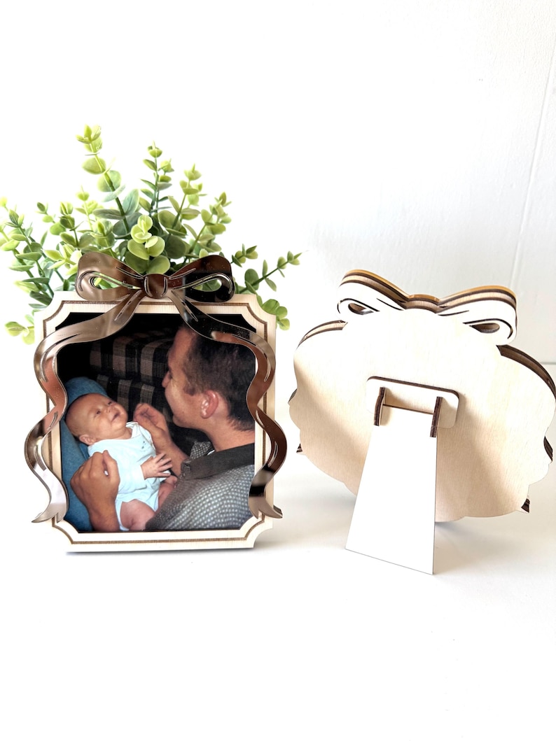 Cute Coquette Bow Vintage Style Photo Frames & Easel Laser Cut Digital ...
