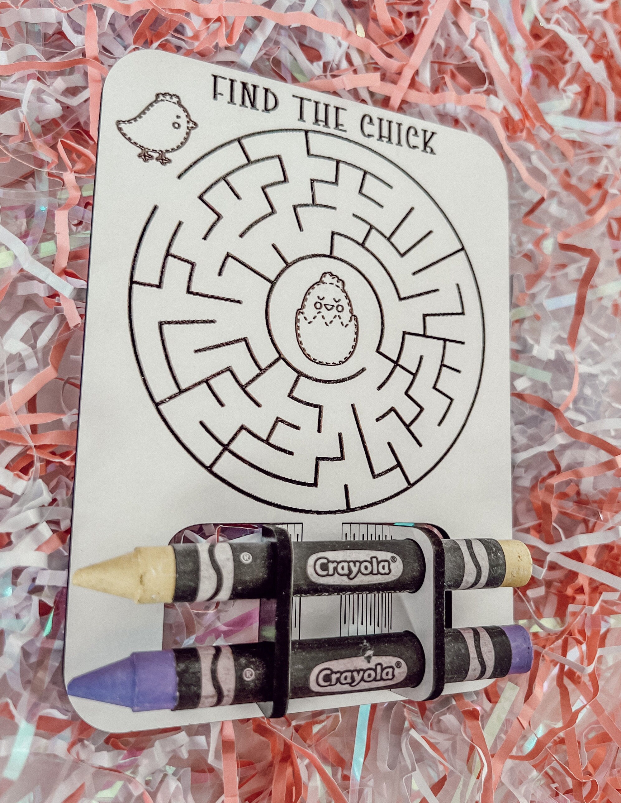 Cute Acrylic or Whiteboard Easter Activity Dry Erase Crayon Holder Card ...