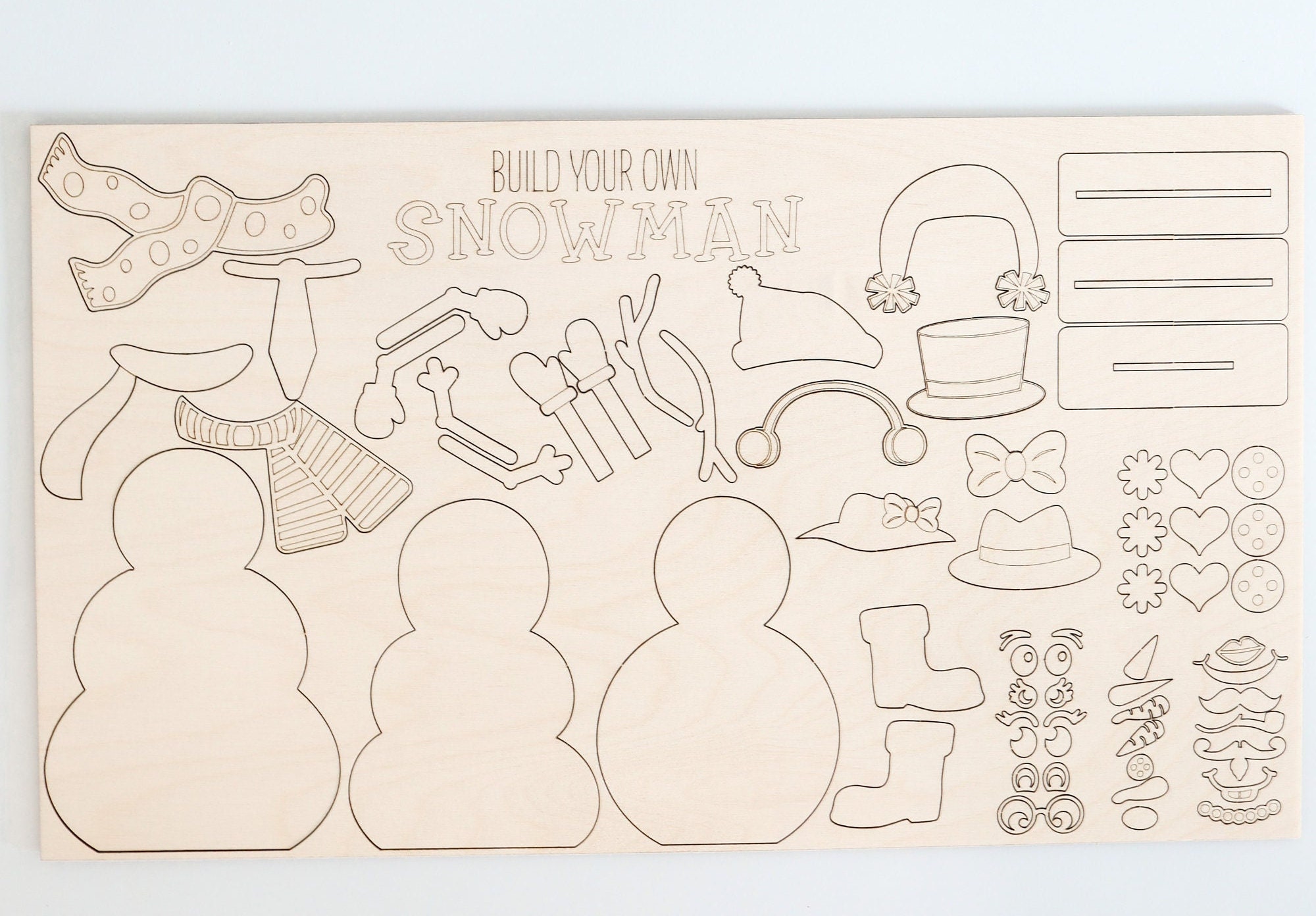 Interchangeable Snowman SVG Laser Cut File | Christmas Craft (digital ...