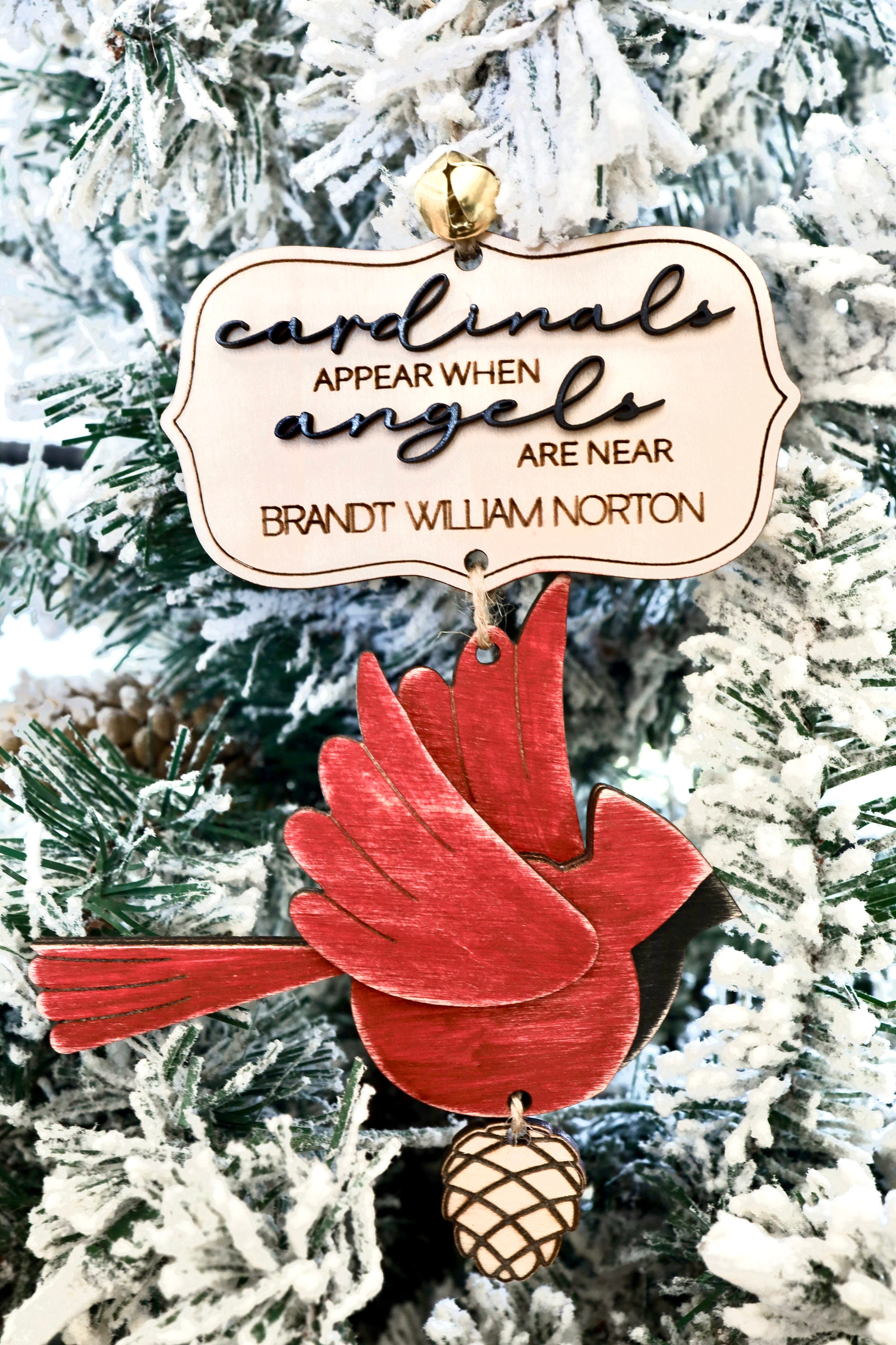 Customizable Memorial Cardinal Christmas Ornament Laser Cut - Etsy