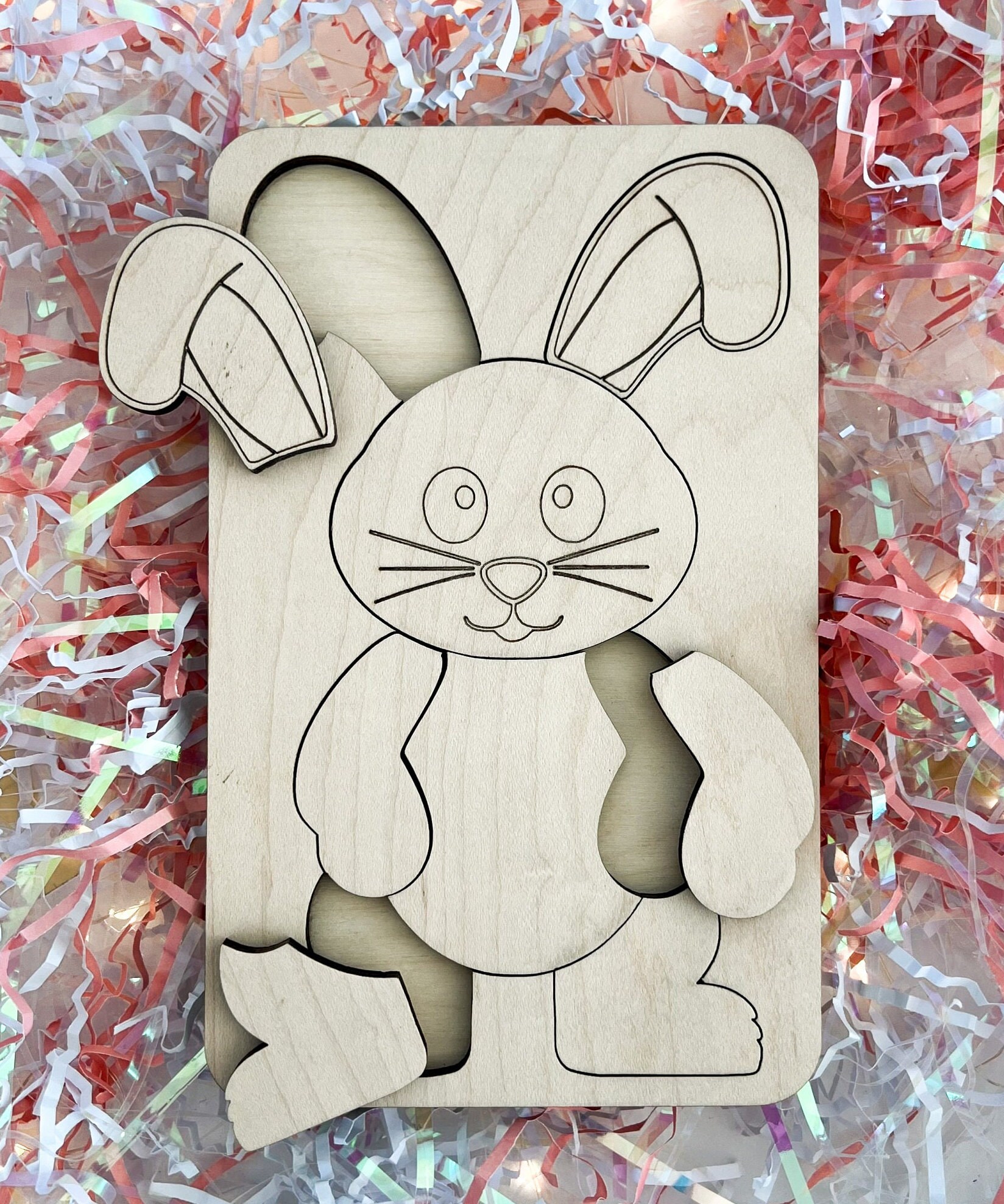 Cute Bunny Puzzle Laser Cut Digital File | Easter Bunny Puzzle| Easter ...