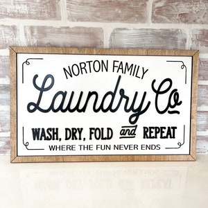 Cute Customizable Laundry Co. Family Name Sign Laser Cut Digital File ...
