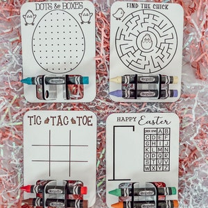 Cute Acrylic or Whiteboard Easter Activity Dry Erase Crayon Holder Card ...