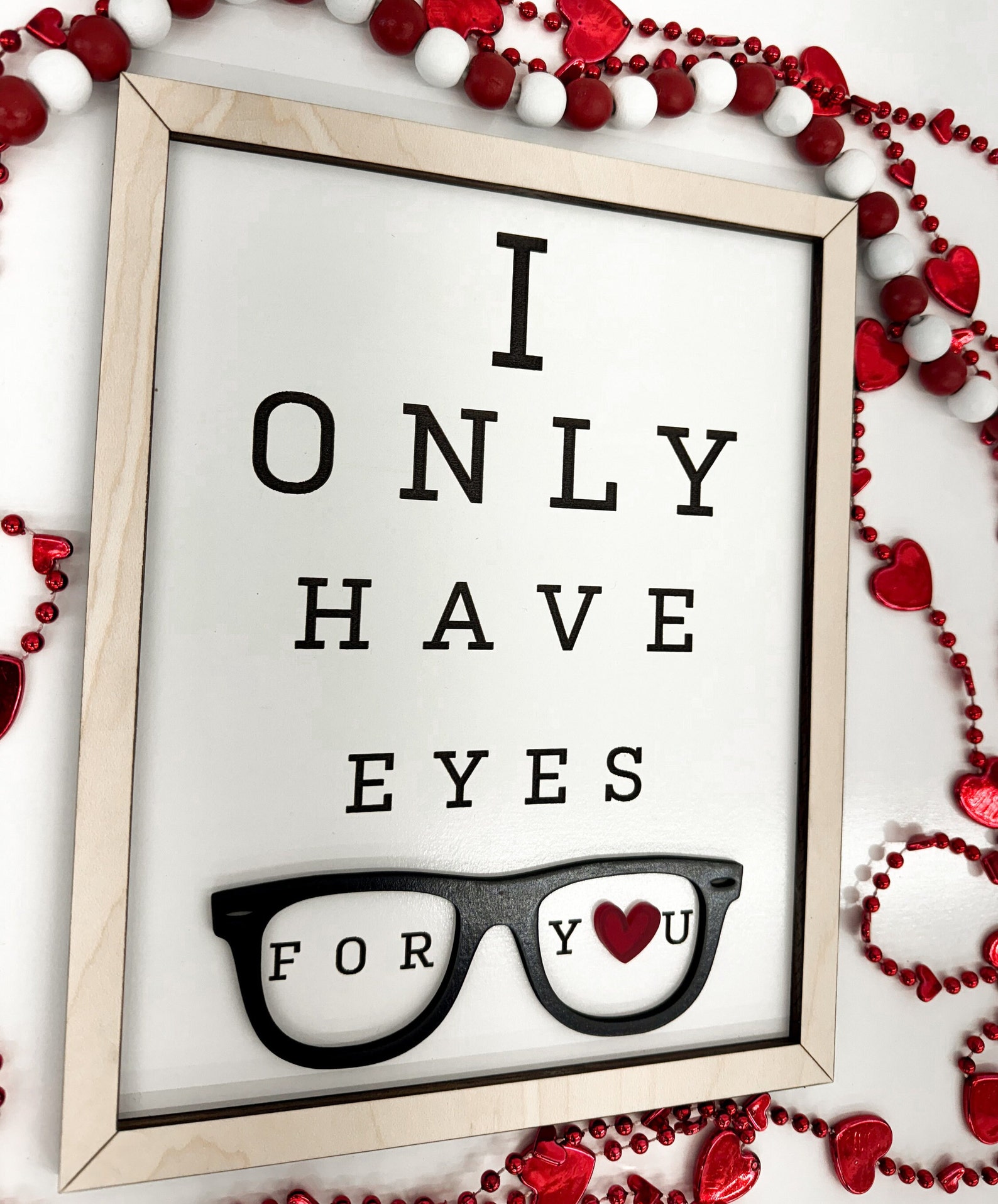 I Only Have Eyes for You Cute Eye Chart With Glasses Valentine's Day ...