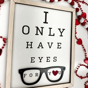 I Only Have Eyes for You Cute Eye Chart With Glasses Valentine's Day ...