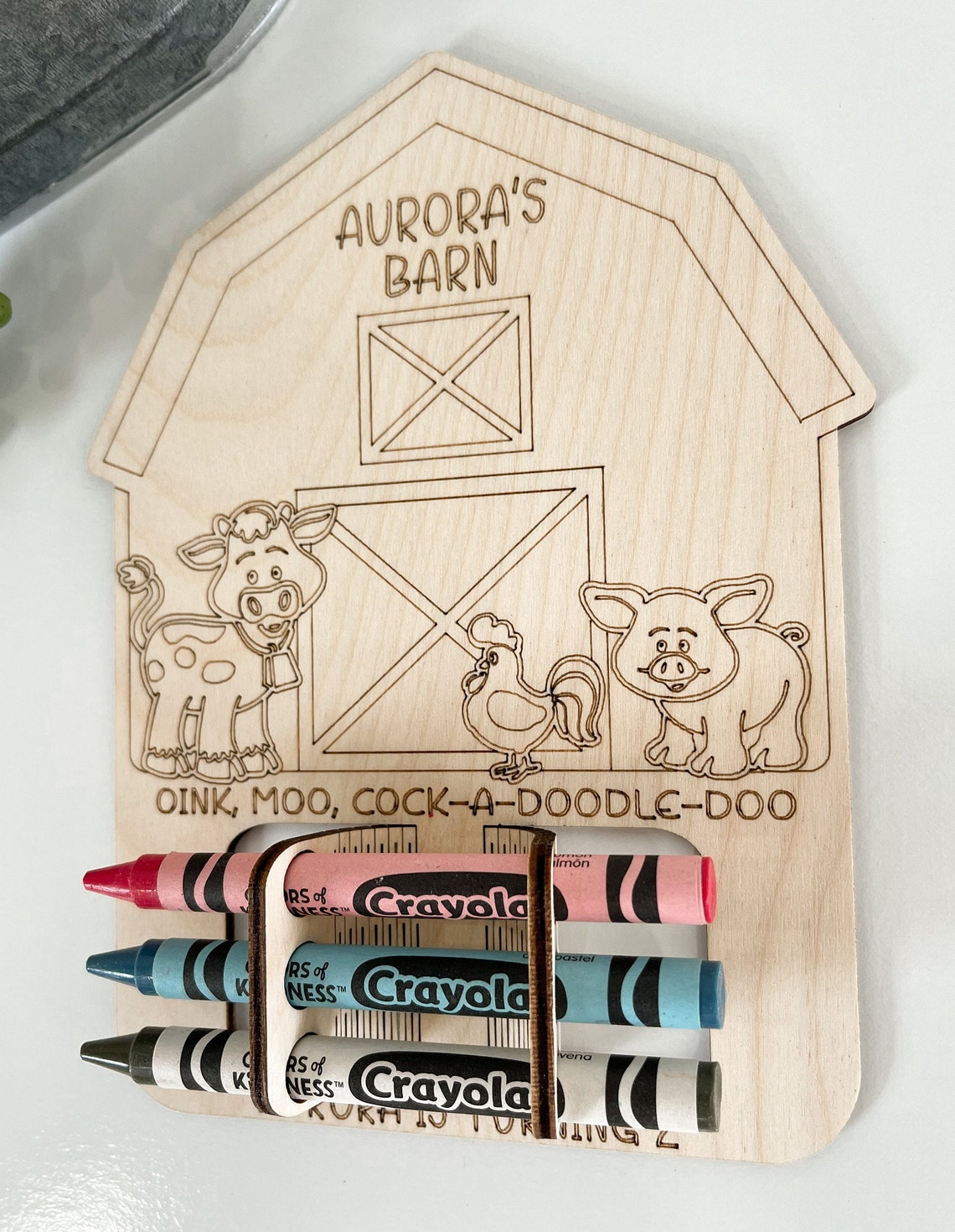 Cute Barn & Farm Animal Crayon Holder Coloring Card Laser Cut File ...