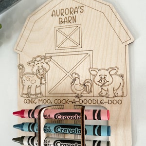 Cute Barn & Farm Animal Crayon Holder Coloring Card Laser Cut File ...