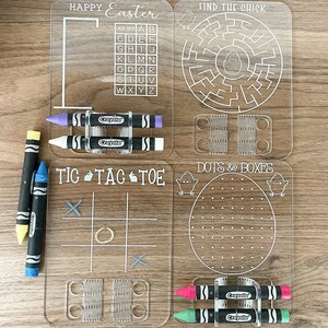 Cute Acrylic or Whiteboard Easter Activity Dry Erase Crayon Holder Card ...