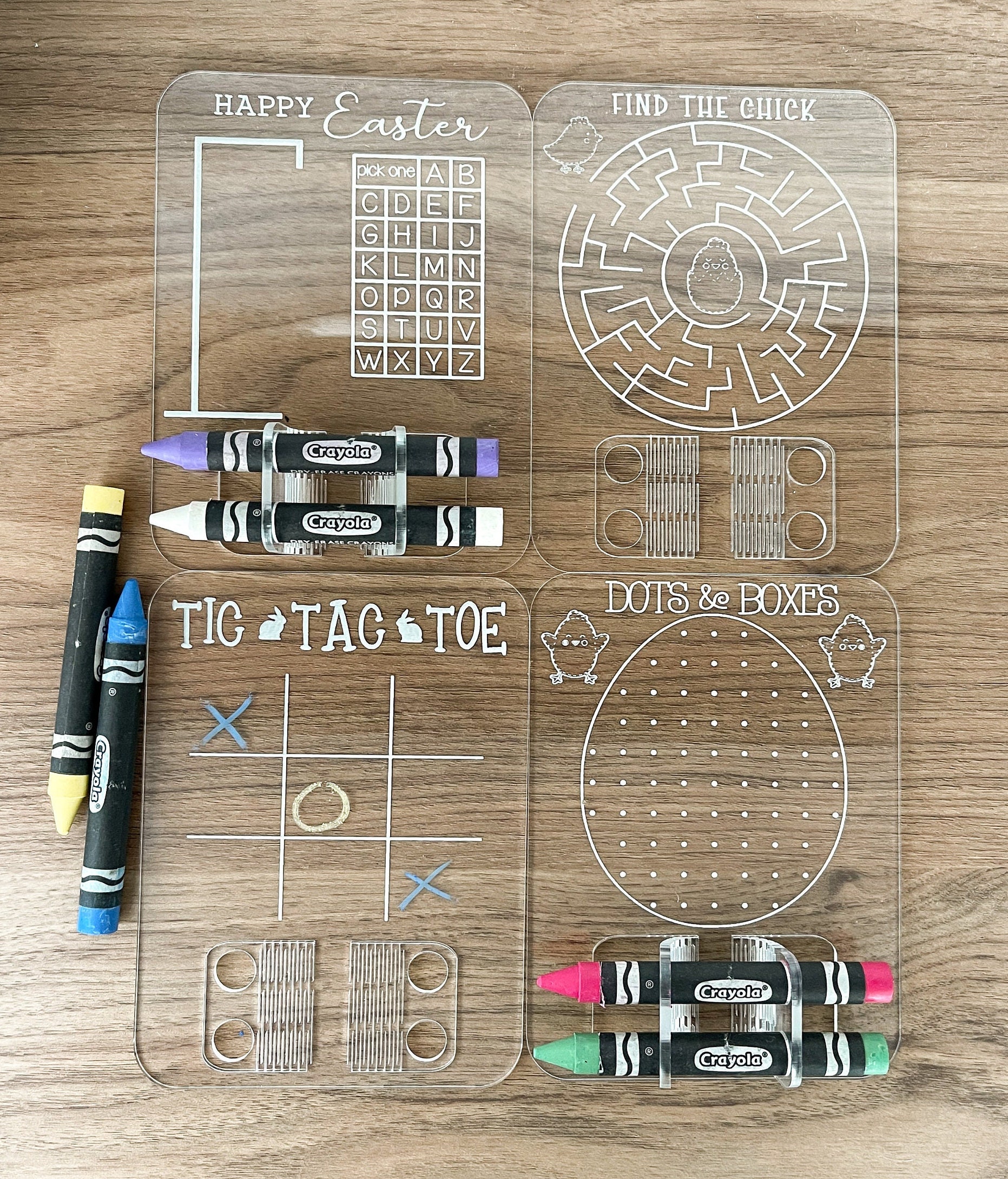 Cute Acrylic or Whiteboard Easter Activity Dry Erase Crayon Holder Card ...