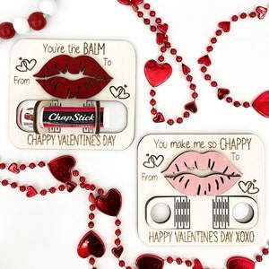 Cute Chapstick Lip Gloss Holder Valentine's Day Cards Laser Cut File ...