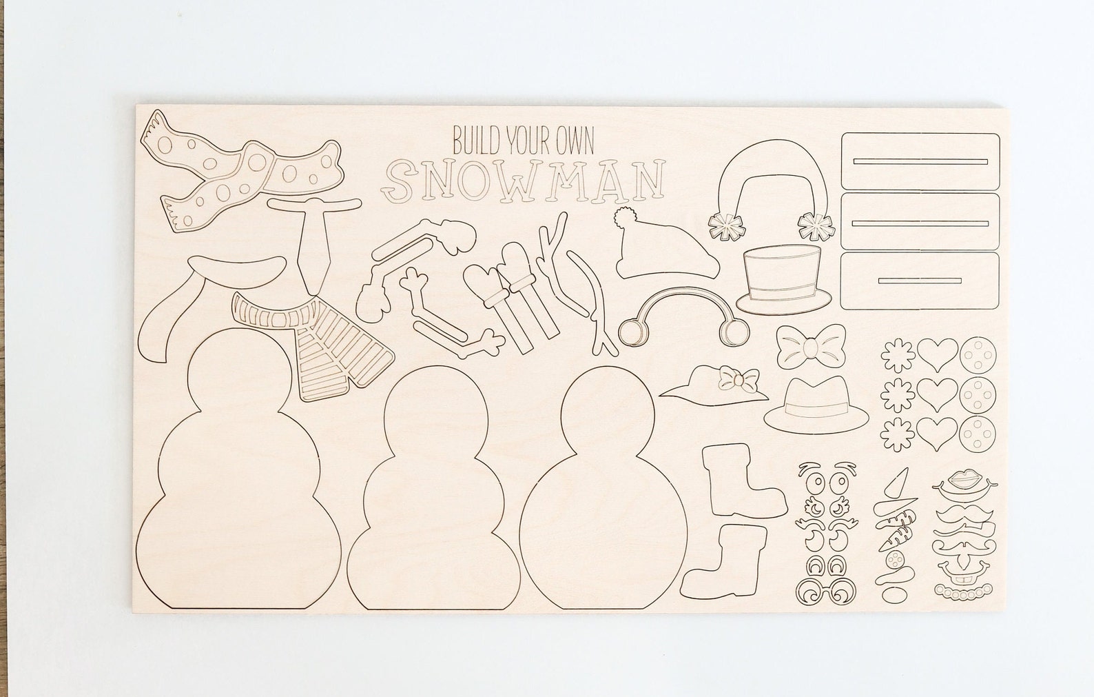 Interchangeable Build Your Own Snowman Laser Cut Digital File - Etsy