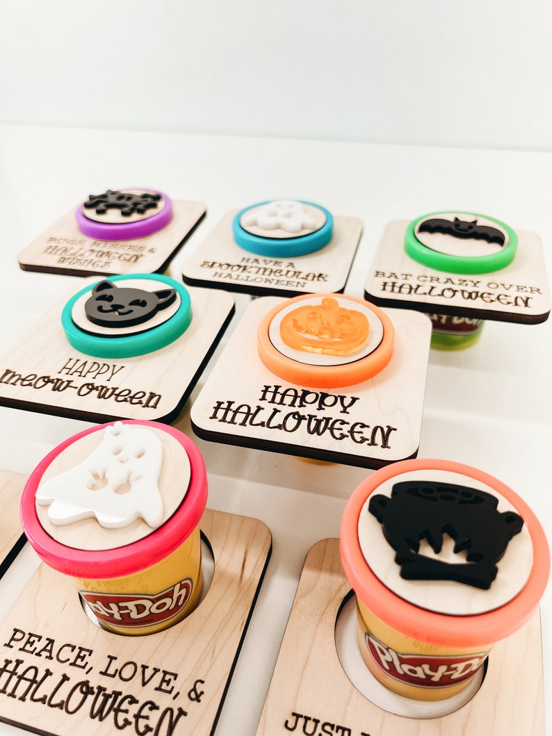 Cute Halloween Playdough Trick or Treat Cards With Shape Stamps Laser ...