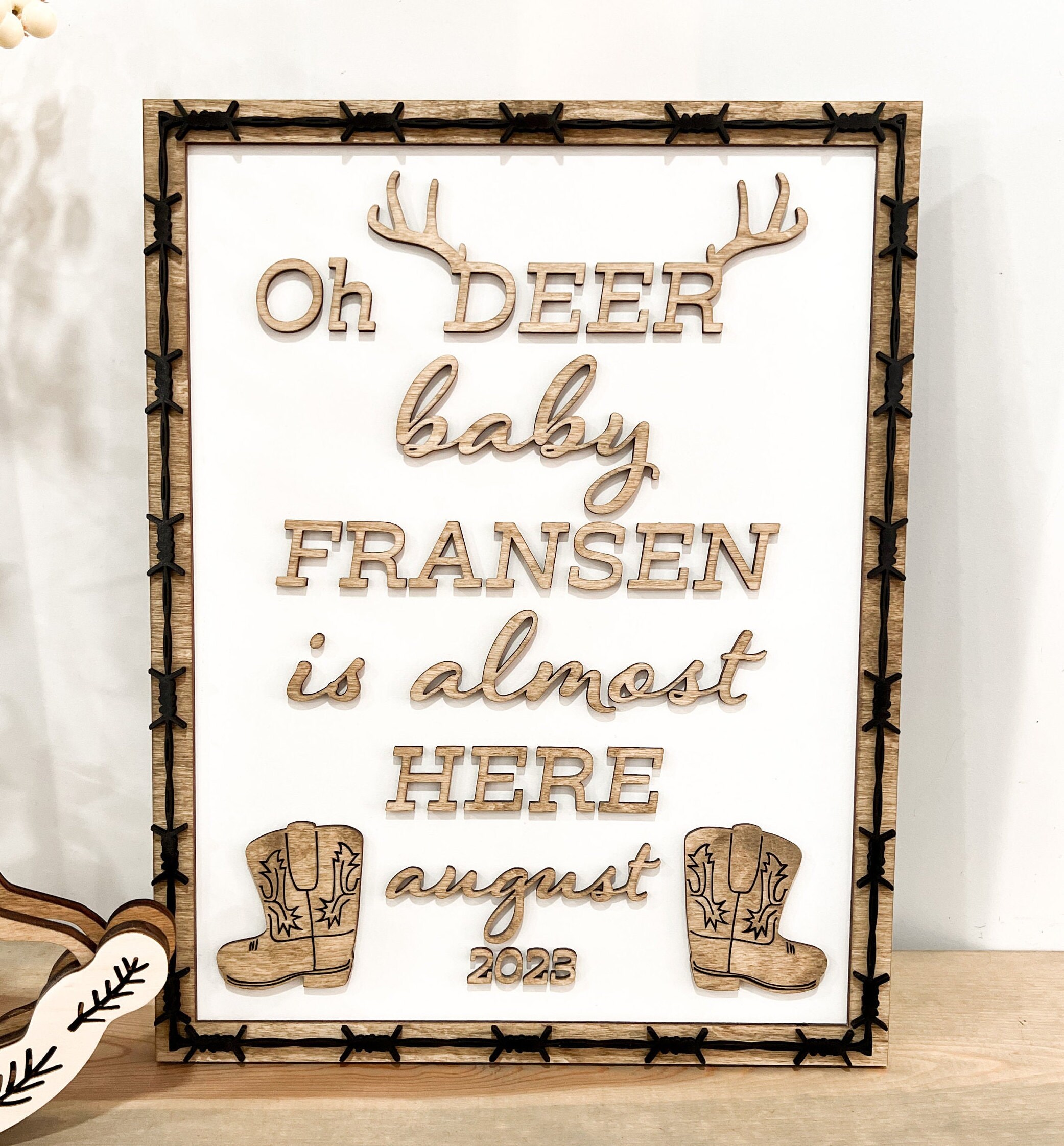 Cute Baby Announcement "oh Deer Baby is Almost Here" and Rocking Deer ...